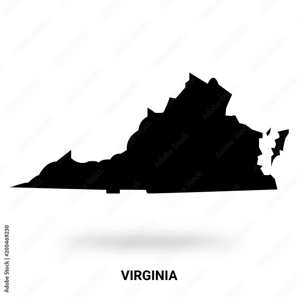 virginia silhouette isolated on white background Stock Vector | Adobe Stock