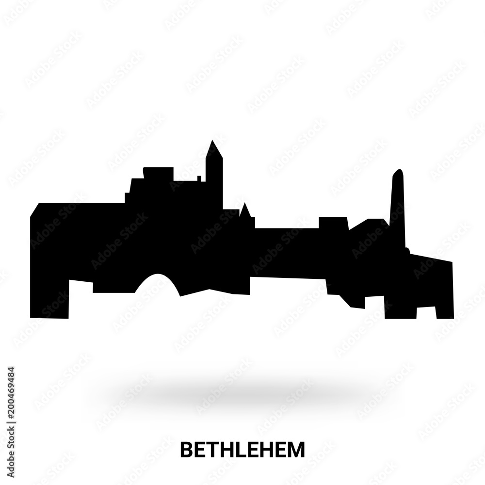 bethlehem silhouette isolated on white background Stock Vector | Adobe ...