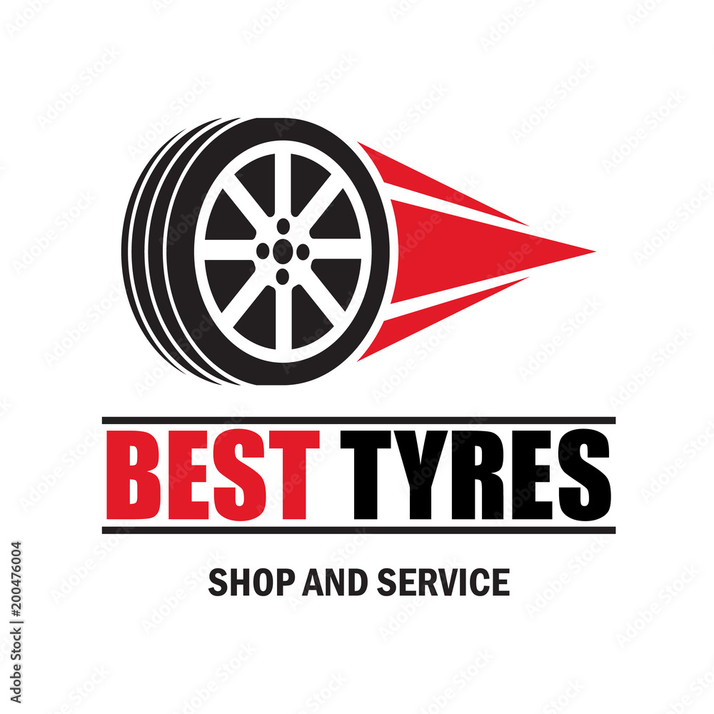 tyre / tire logo, emblems and insignia with text space for your slogan ...