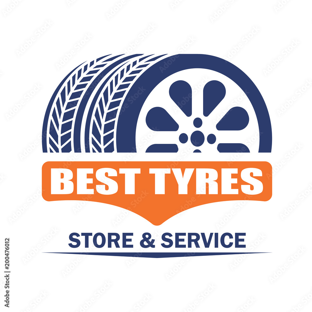 Tyre / tire logo, emblems and insignia with text space for your slogan ...