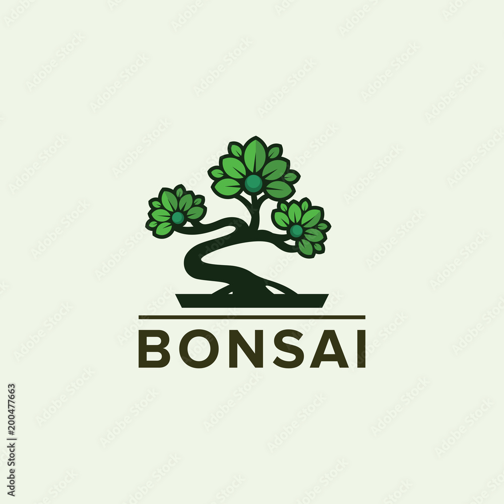 Bonsai logo template vector illustration Stock Vector | Adobe Stock