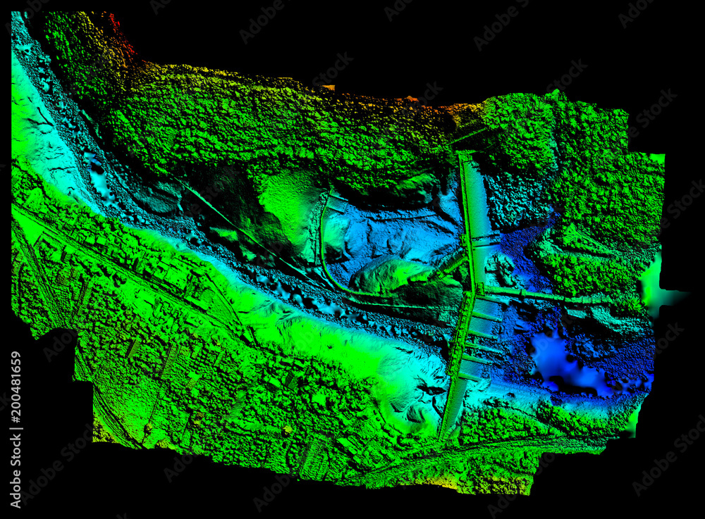 High Resolution Digital Elevation Model Of A Water Dam Stock ...