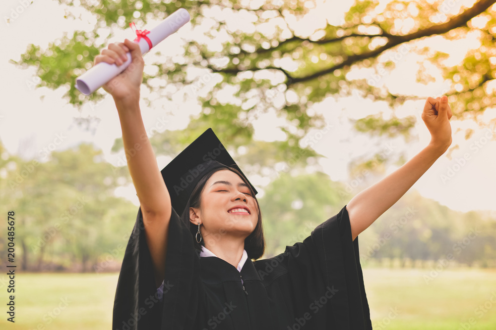 Foto de Graduation Concept. Graduated students on graduation day. Asian ...