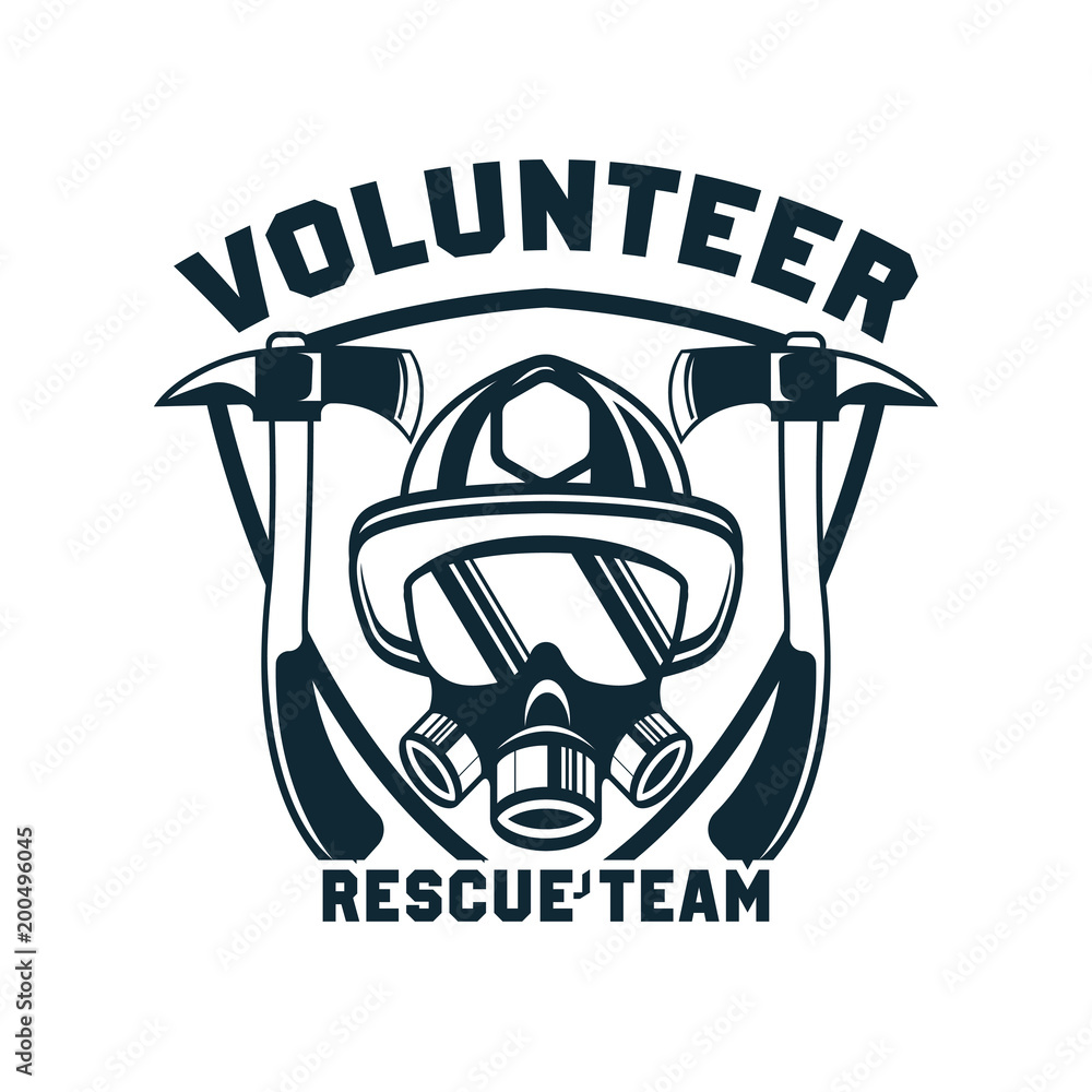 firefighter logo, emblems and insignia with text space for your slogan ...