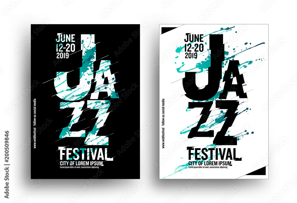 Jazz music poster design template. Creative jazz typography. Background ...