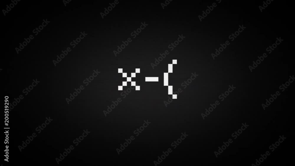 angry smile on old tv screen, 4K seamless loop glitch animation Stock ...