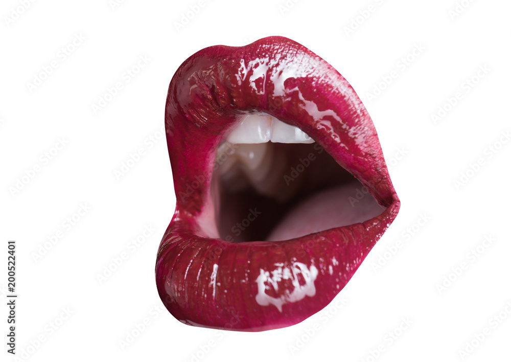 Sensual Glossy Lips Beautiful Shiny Lipstick Female Cosmetics Open