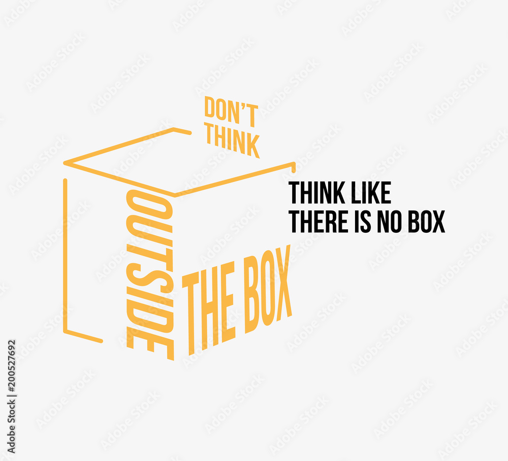 Do not think outside the box vector poster Stock Vector | Adobe Stock