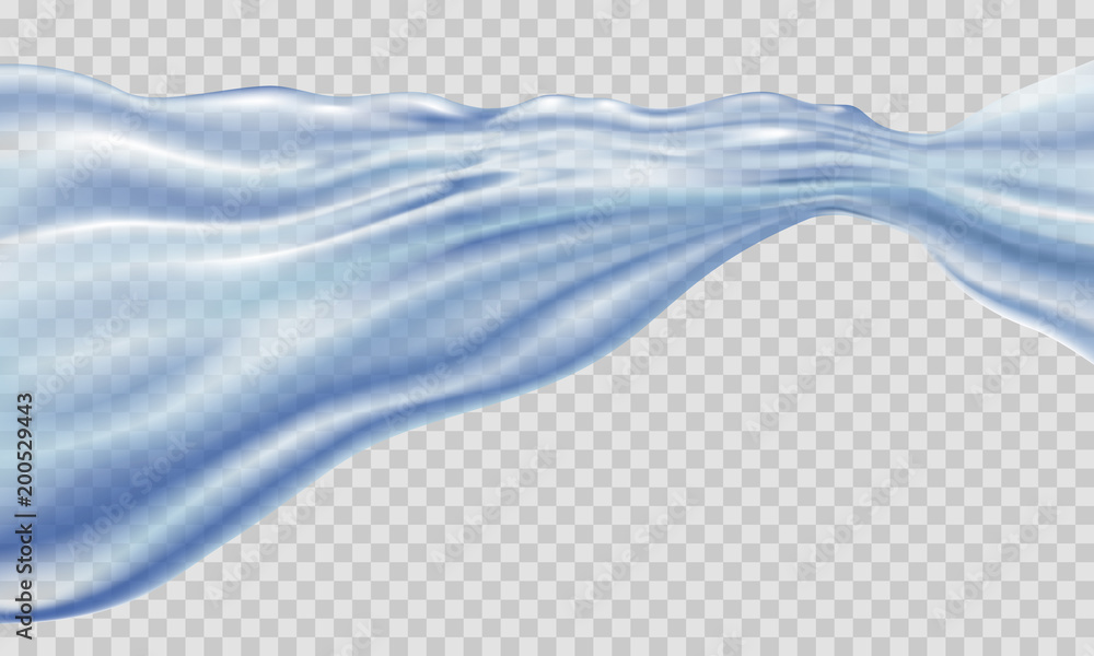Water background. Transparent water splash. Flow of clear water. Vector ...