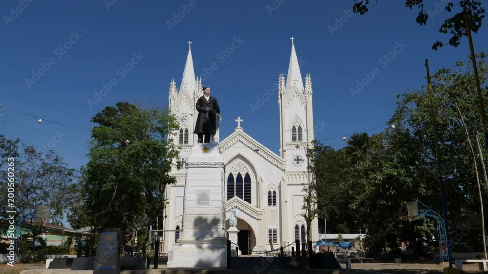 Statue of Jose Rizal in front of the Immaculate Conception Cathedral ...