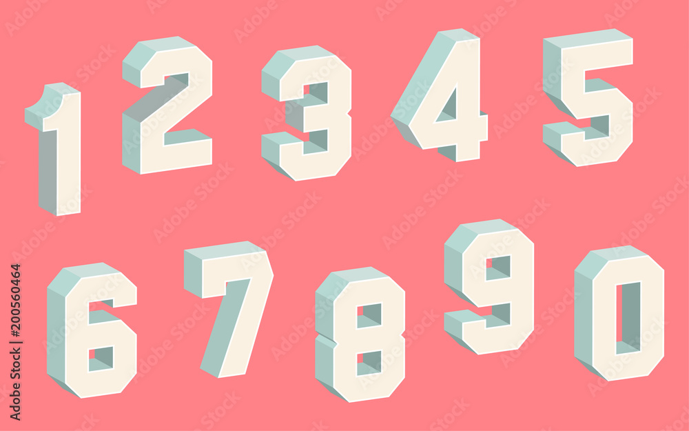 3D Block Numbers Stock Vector Adobe Stock 3D Block Numbers Stock Vector Adobe Stock