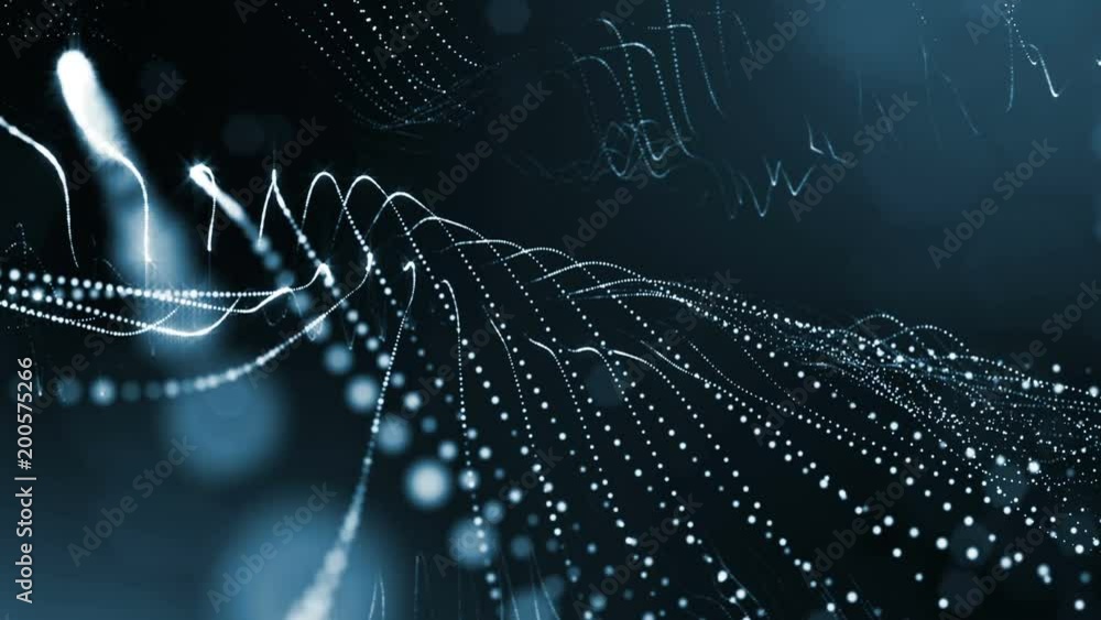 Vidéo Stock 3d loop animation for science fiction background of glowing particles with depth of ...