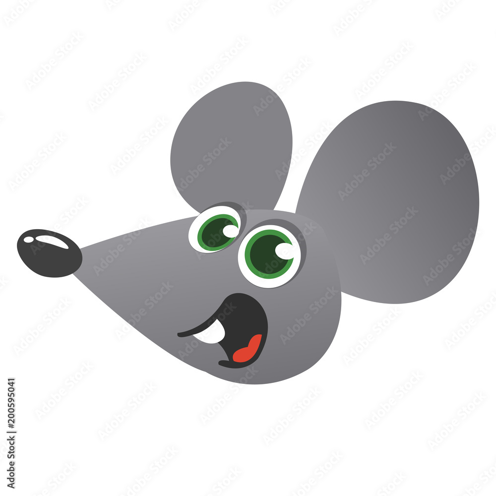 Cute cartoon mouse head icon. Vector illustration isolated Stock Vector ...