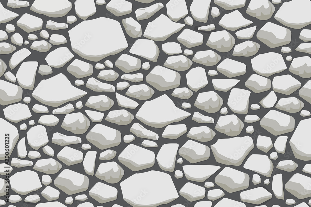 Grey stone wall texture. Vector seamless background. Stock Vector ...