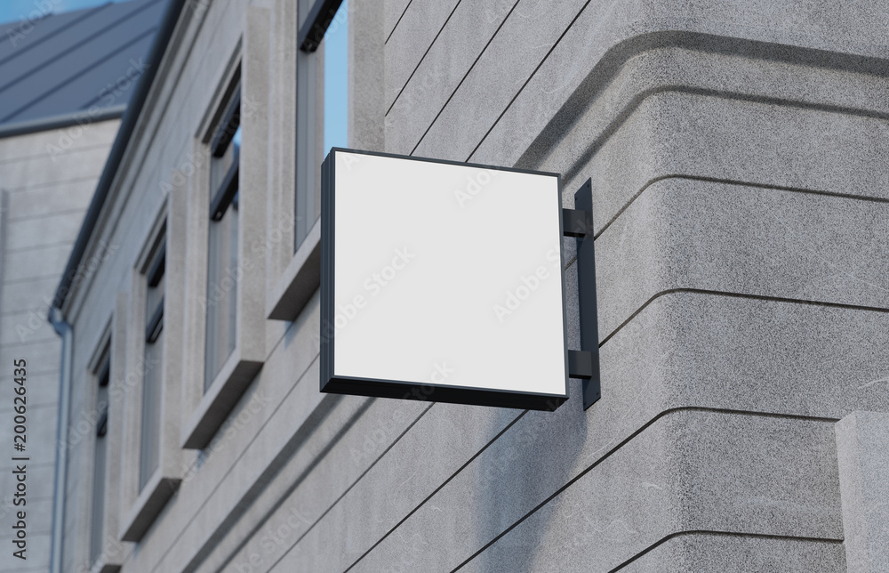 Blank, outdoor signage, signboard mockup, sign. 3d rendering Stock ...