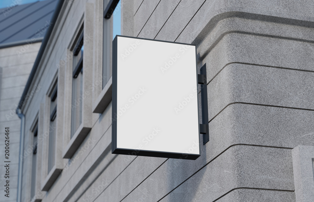 Blank, outdoor signage, signboard mockup, sign. 3d rendering Stock ...