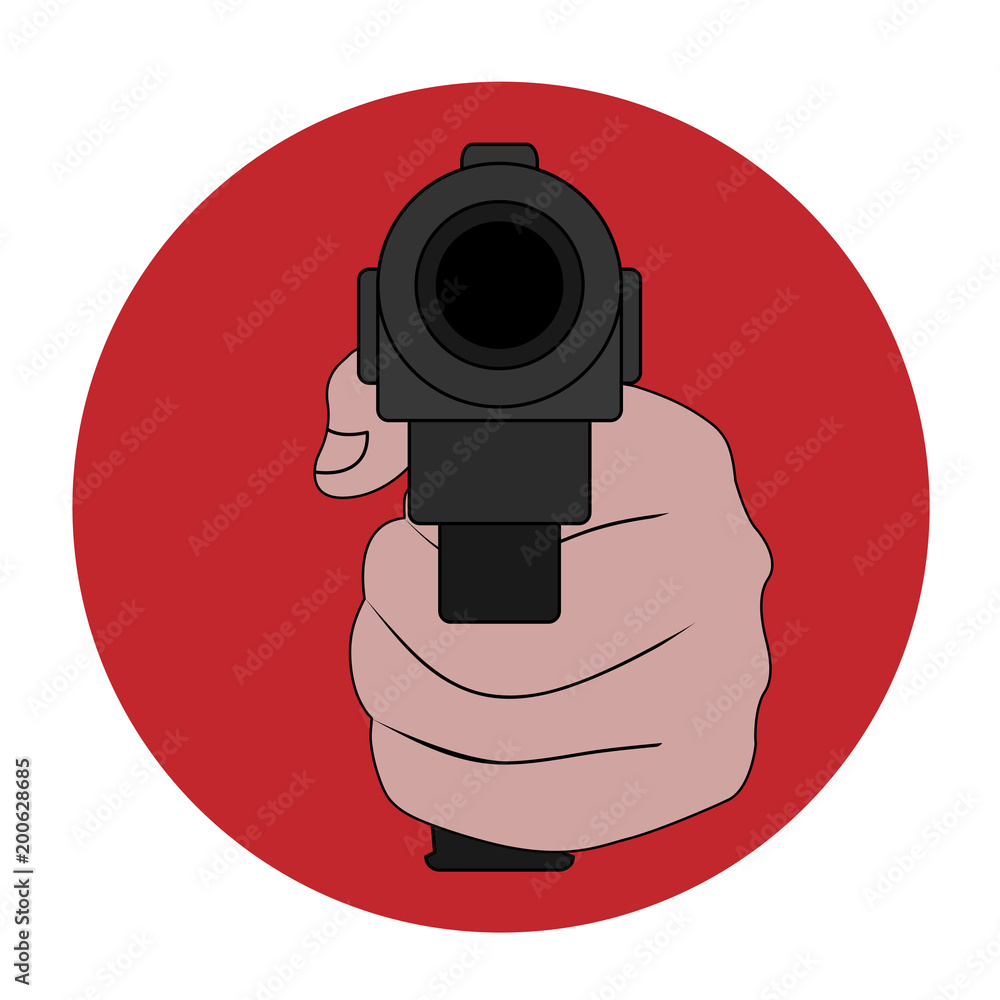 Symbol of the prohibition of weapons, terrorism and violence. Stop the ...