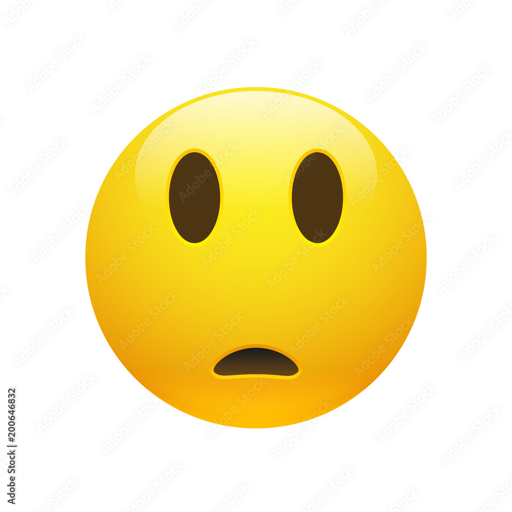 Vector Emoji yellow sad confused face Stock Vector | Adobe Stock