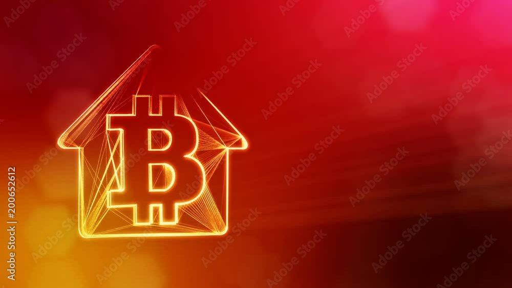 Sign of logo bitcoin inside the emblem of the house. Financial ...