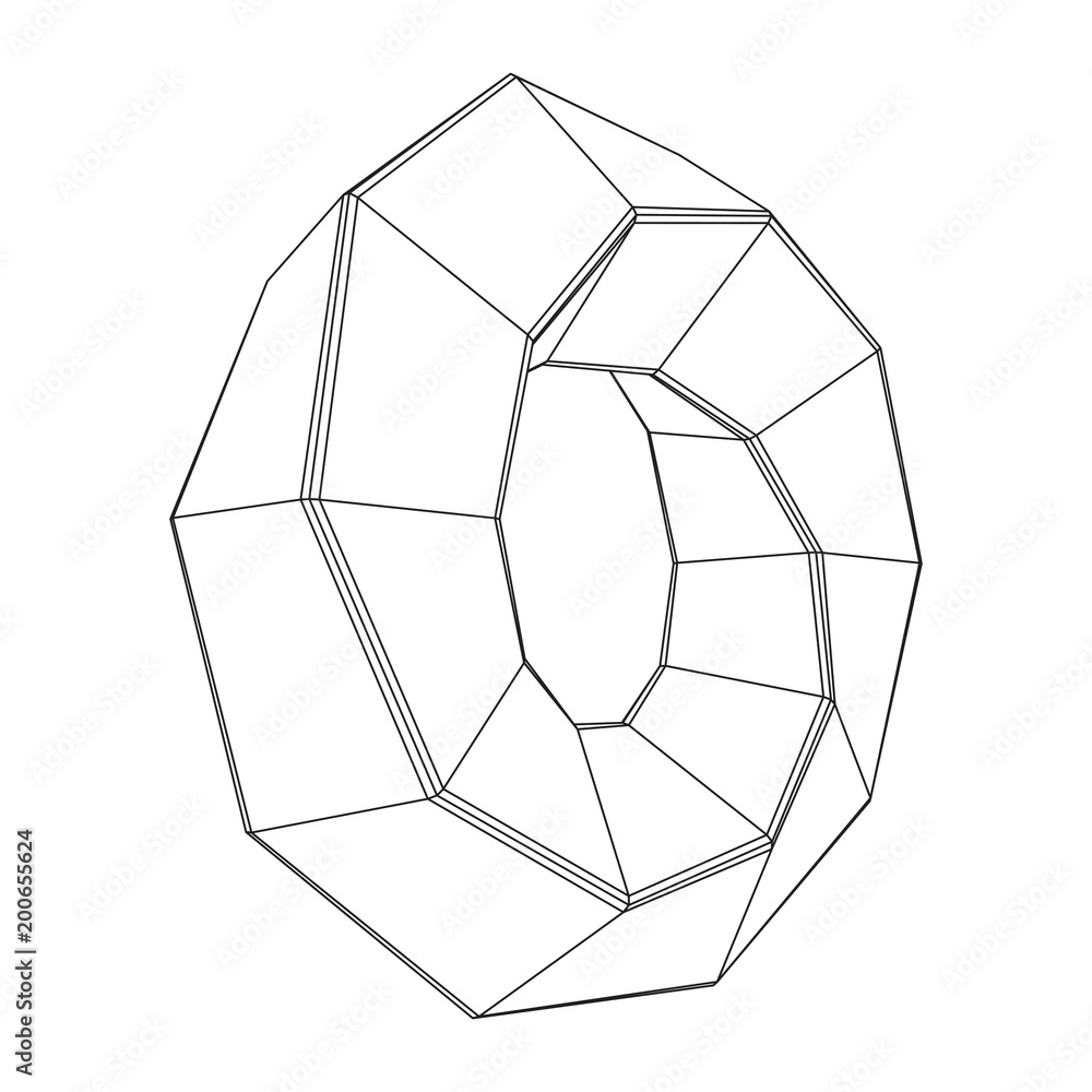 Mobius strip ring sacred geometry. Spatial figure with upturned ...