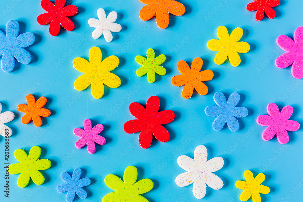 Flower eva foam for decoration isolated on blue background, Foamiran is ...