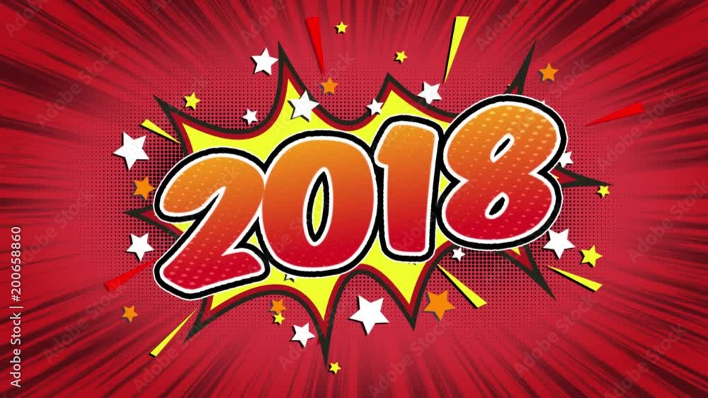 2018 Word Retro Cartoon Comic Bubbles Popup Style Expressions Colored ...