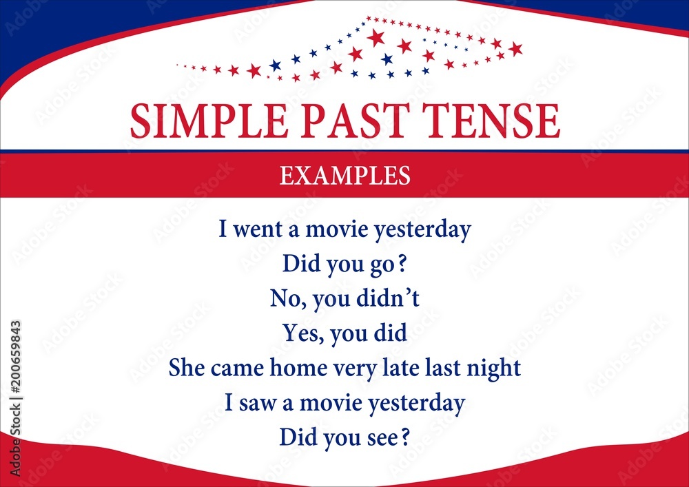 simple past tense Stock Illustration | Adobe Stock