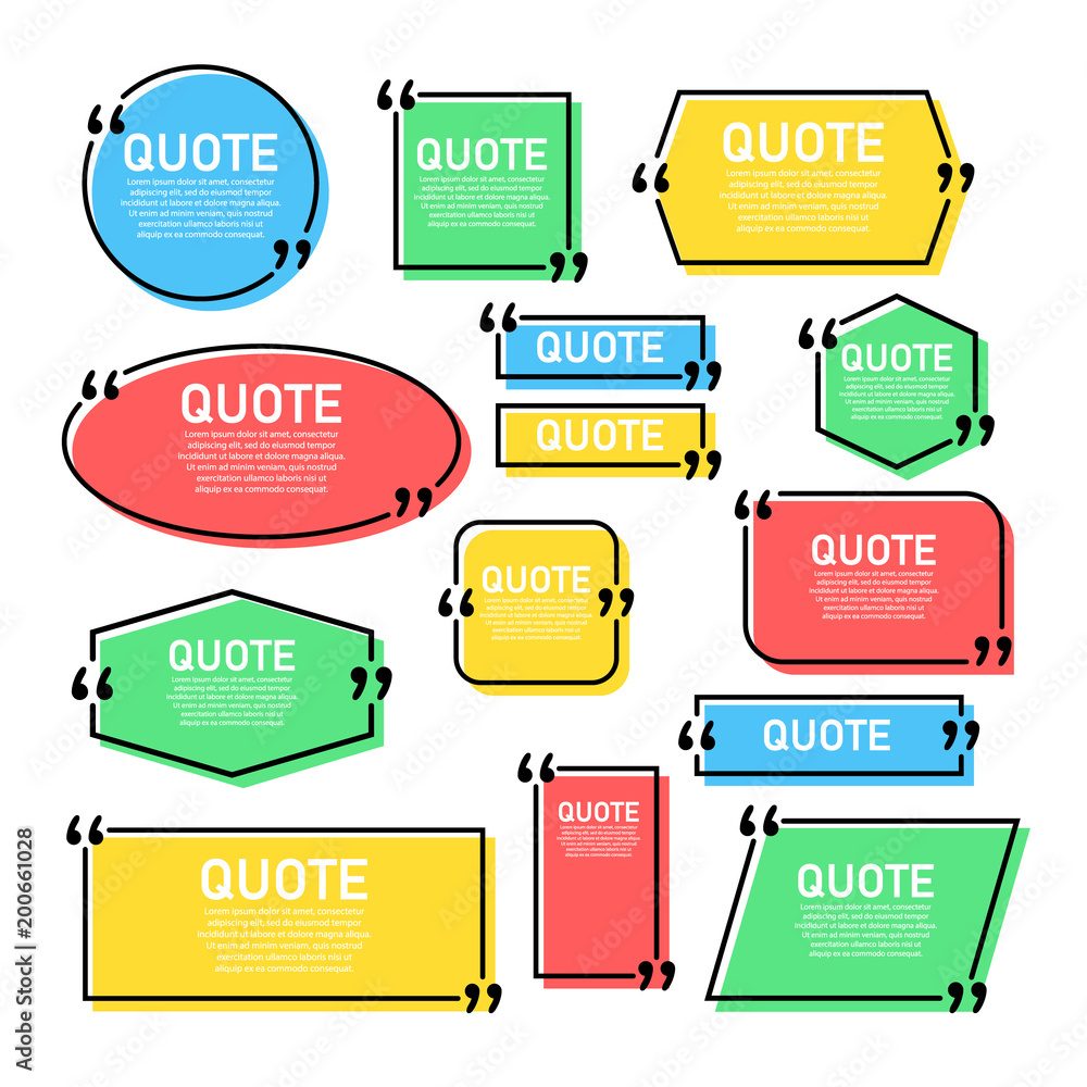 Quote frames. Blank template with print information design quotes ...
