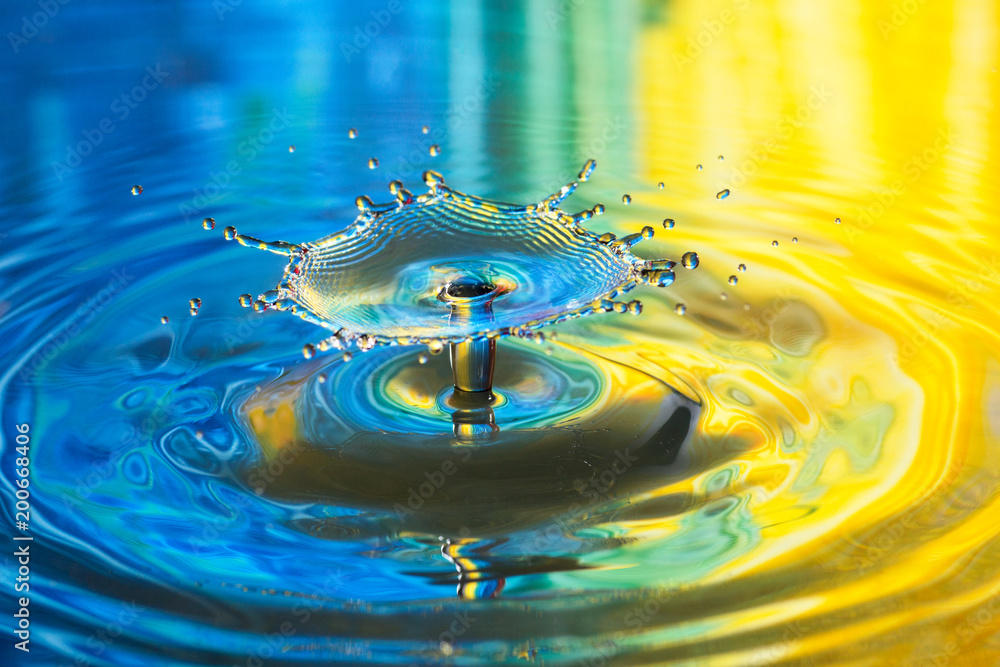 water splash, background of a drop falling into the water Stock Photo ...