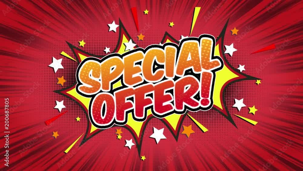 special offer Word Retro Cartoon Comic Bubbles Popup Style Expressions ...