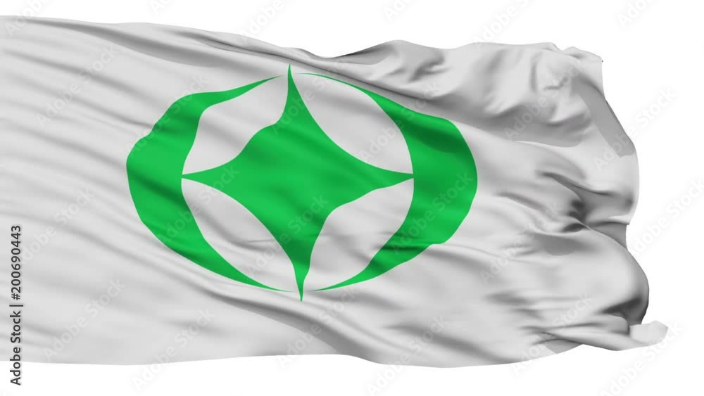 Tamura flag, Fukushima prefecture, realistic animation isolated on ...