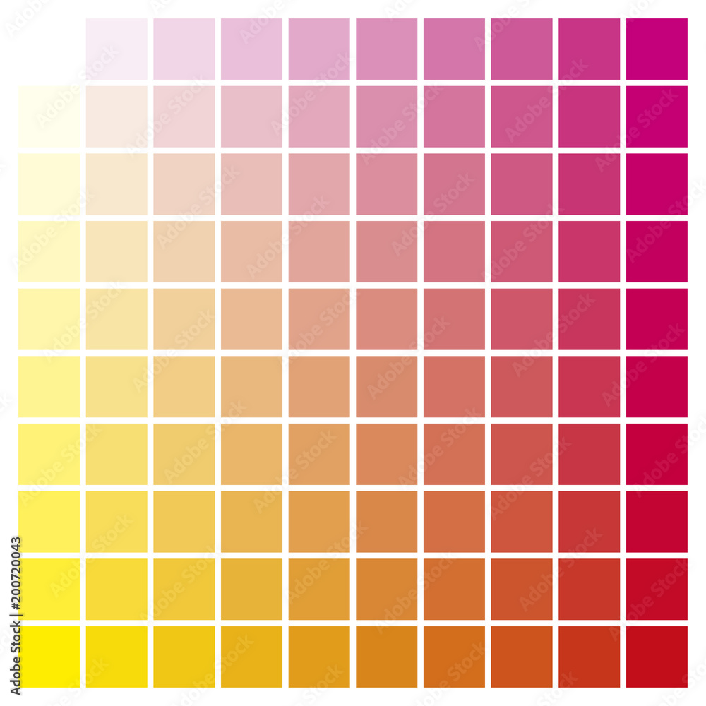 Color chart yellow magenta print production color guide ink catalog ...