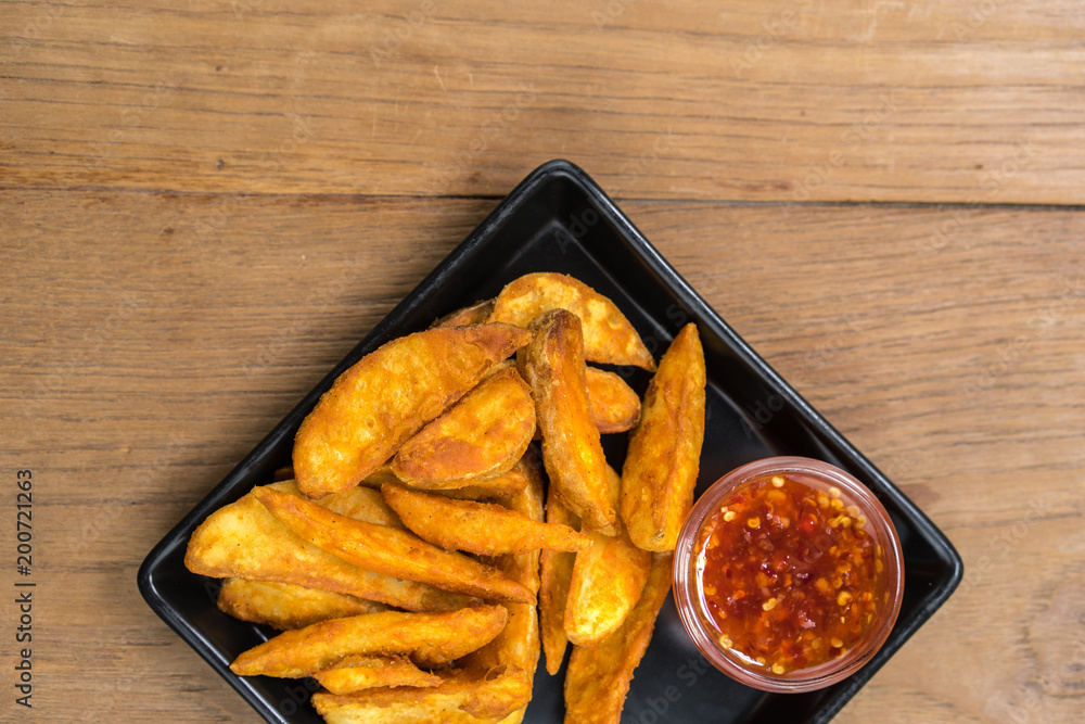 French fries, chips, finger chips are cut deep-fried potatoes,Common ...