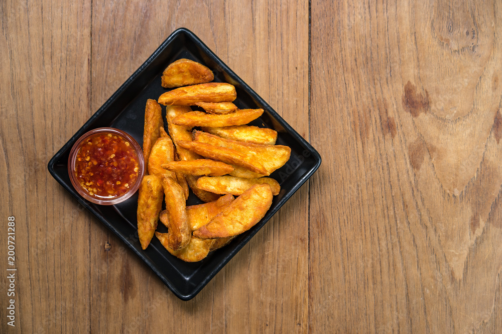 French fries, chips, finger chips are cut deep-fried potatoes,Common ...