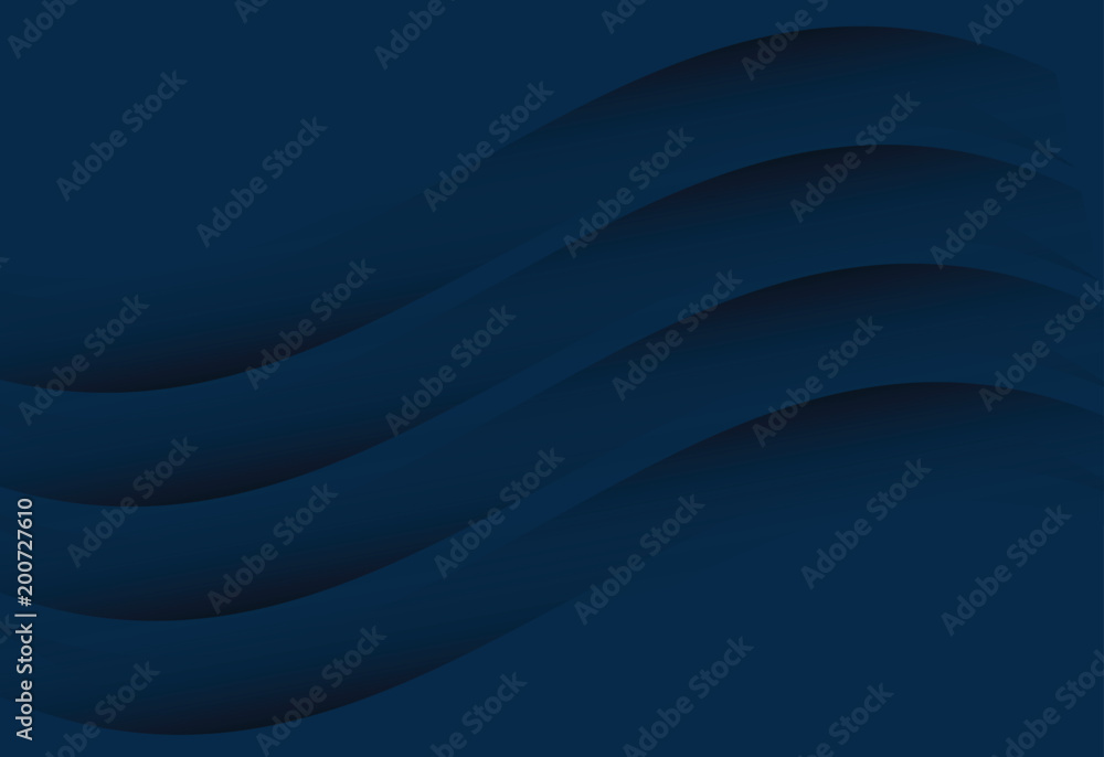 Navy blue abstract curve and wavy background for card, annual business ...