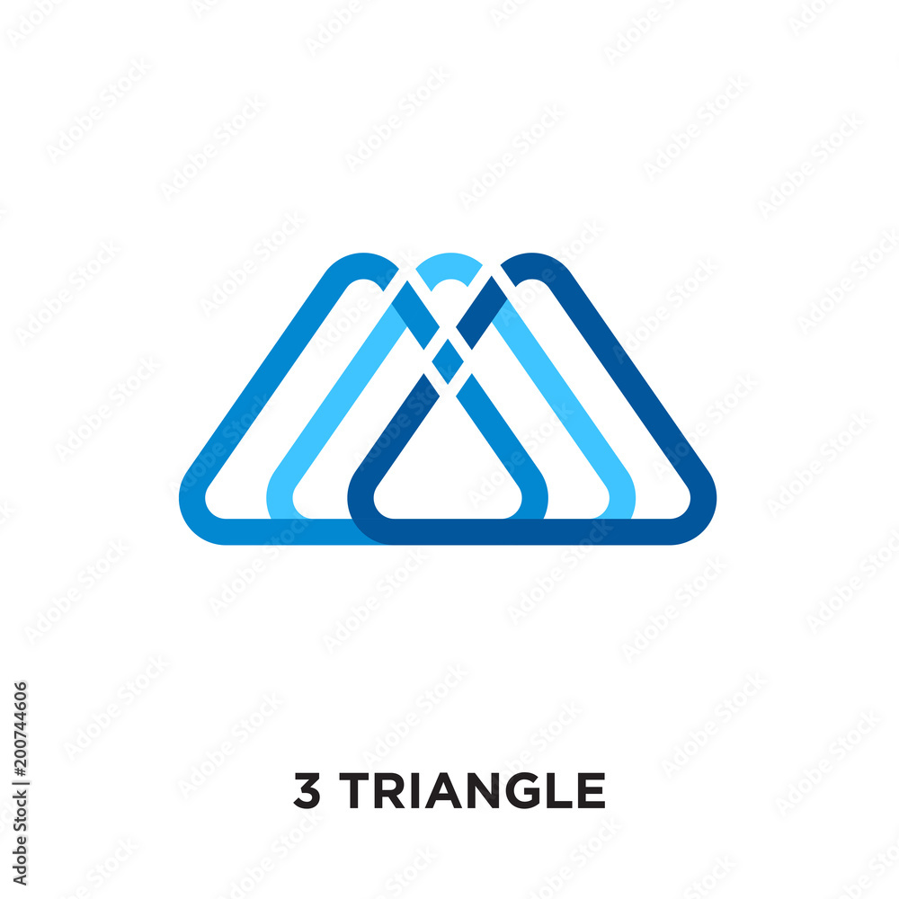 3 triangle logo isolated on white background for your web, mobile and ...