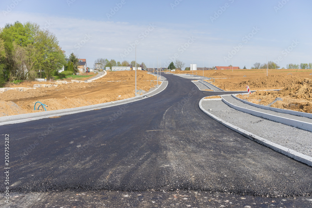 Strassenbau im Neubaugebiet Stock Photo | Adobe Stock