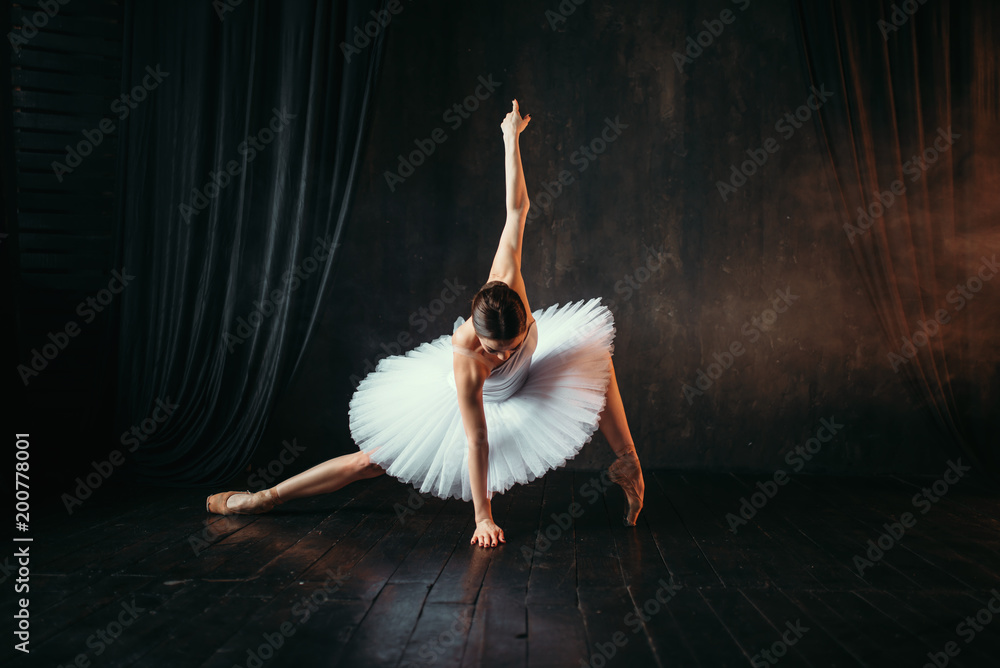 Grace of ballerina in motion on theatrical stage Stock Photo | Adobe Stock