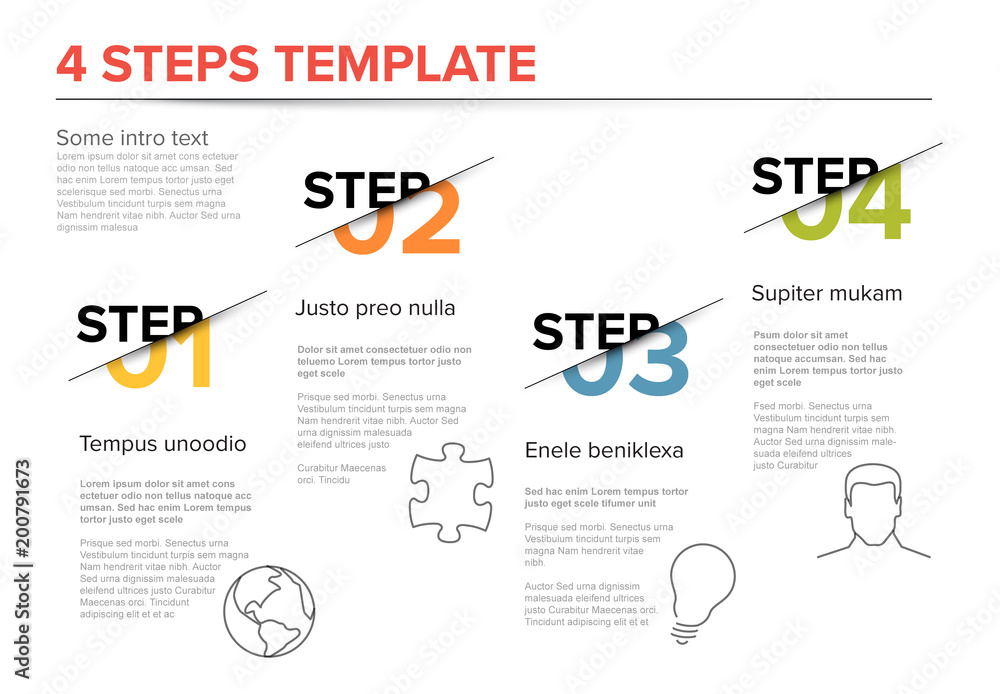Modern progress four steps template Stock Vector | Adobe Stock