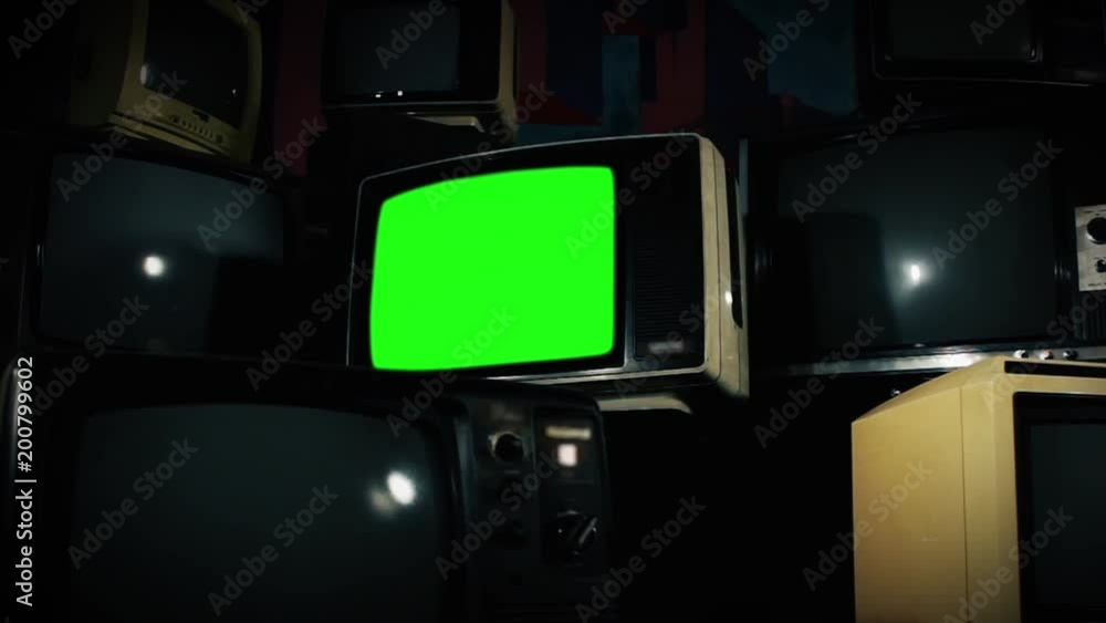 1980s TV Green Screen. Zoom In Fast. You can replace green screen with ...