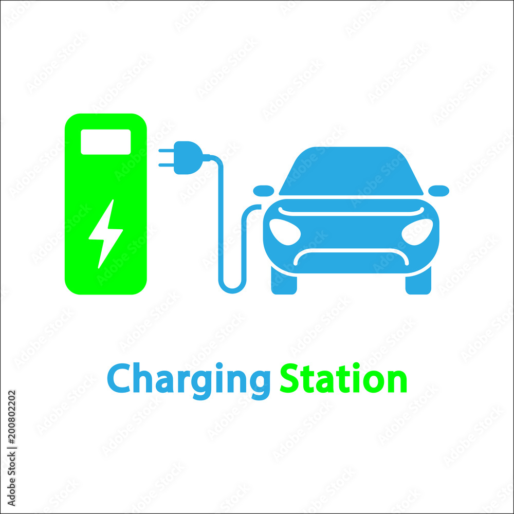 Electro car icon. Logo element illustration. Electro car symbol design ...