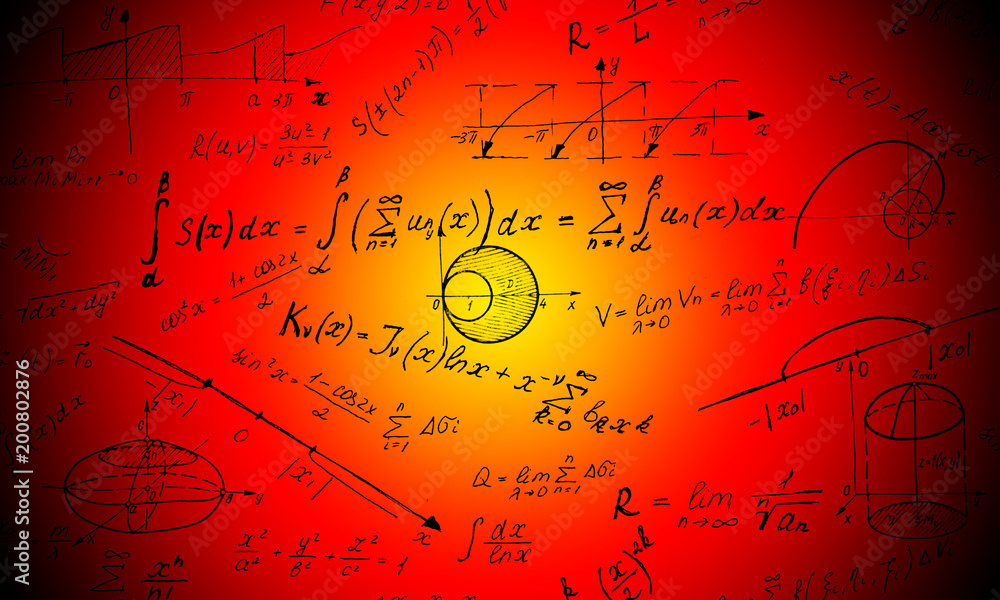 Math physics formulas and symbol on red background Stock Photo | Adobe ...
