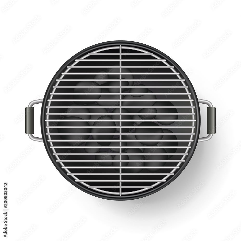 Vector realistic 3d illustration of barbecue grill, isolated on white ...