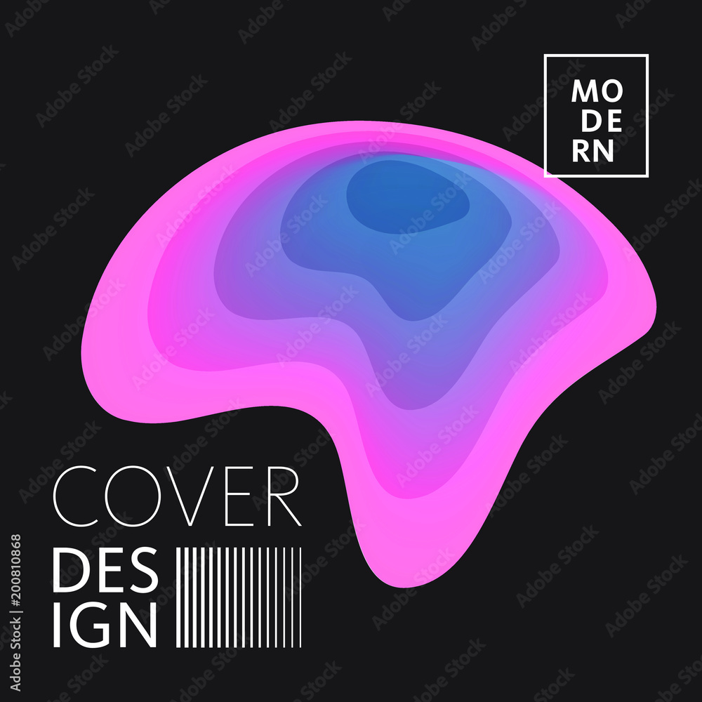 Paper cut covers with colorful layers on black background. Abstract 3d ...