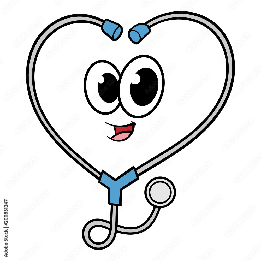 Cartoon Stethoscope Character Stock Vector | Adobe Stock