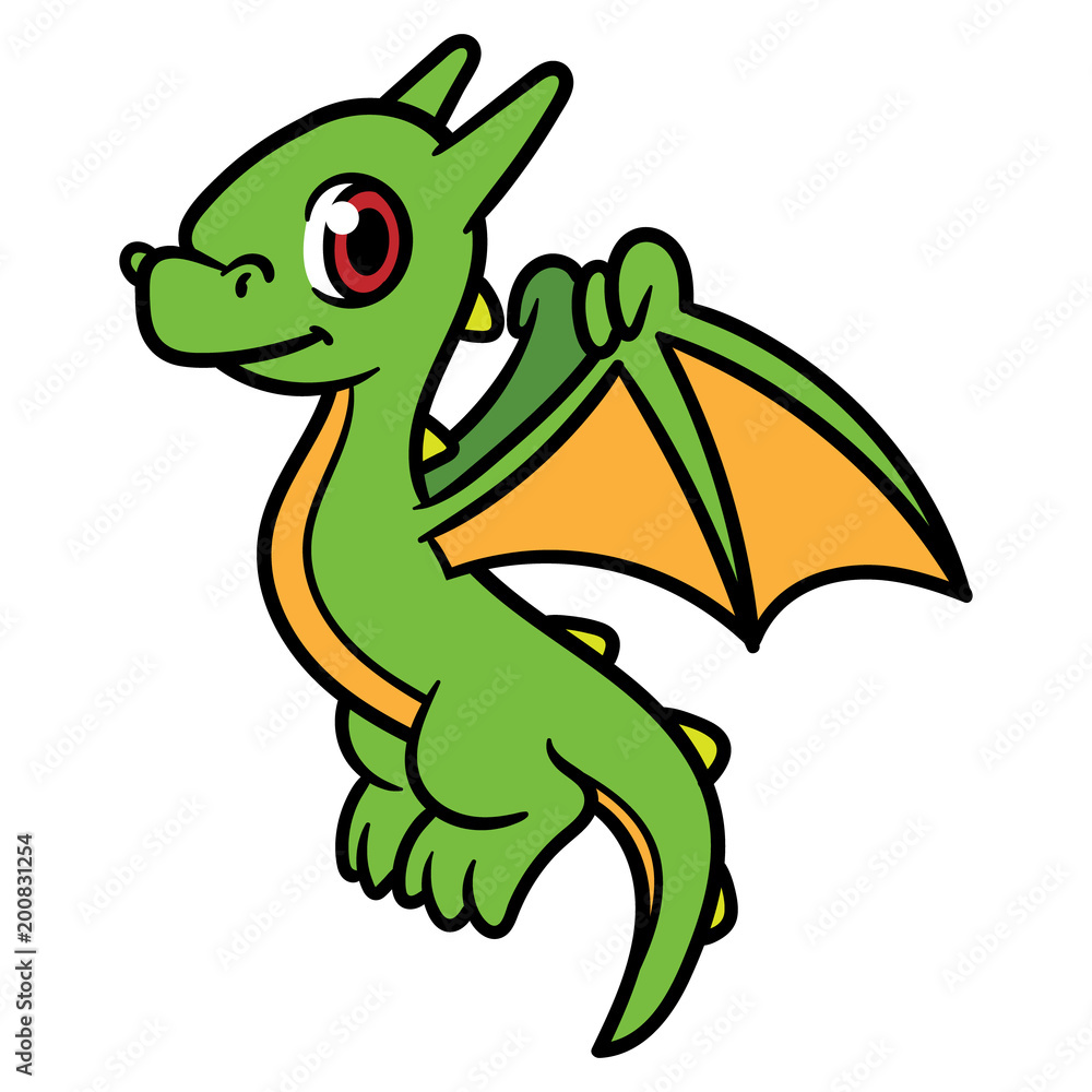 Cartoon Wyvern Illustration Stock Vector | Adobe Stock