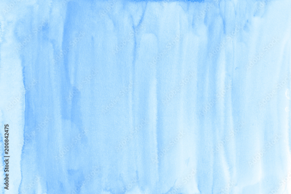 Winter blue watercolor background on paper texture can use as template ...