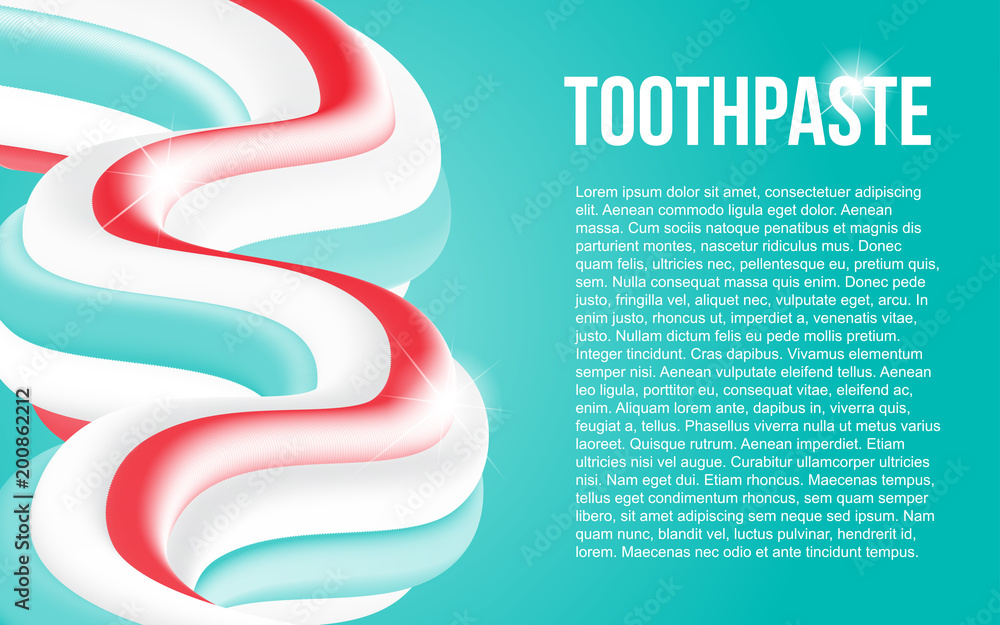 Vector illustration of Multicolored squeezed toothpaste background in ...