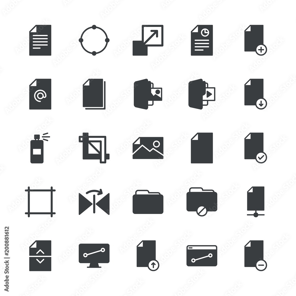 Modern Simple Set Of Folder Files Design Vector Fill Icons 