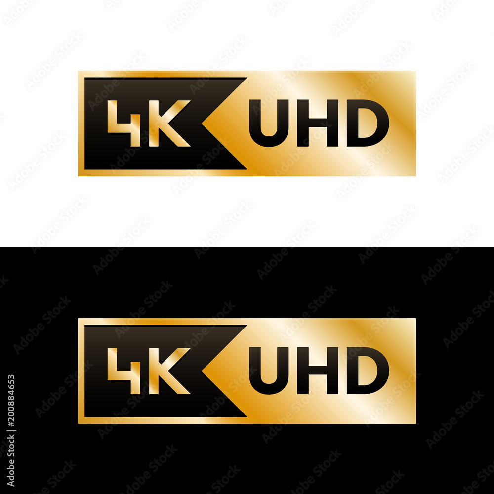 4K Ultra HD symbol, High definition 4K resolution mark, UHD - 2160p ...